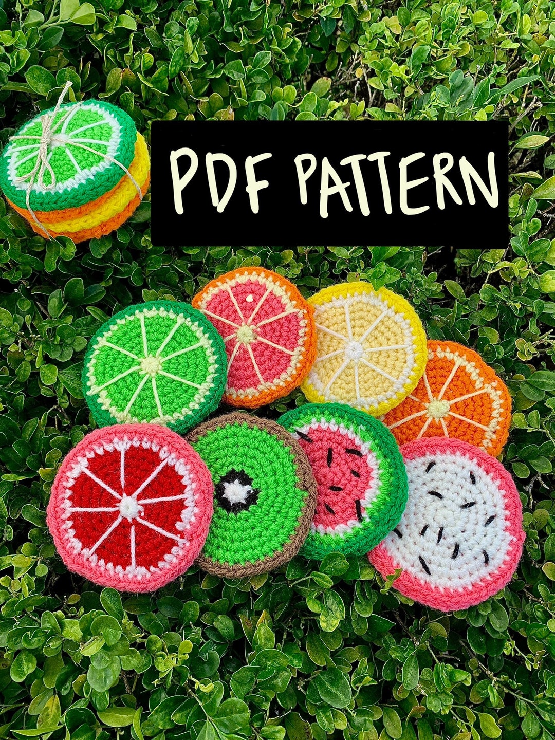Fruit Coaster Pack CROCHET PATTERN (PDF) - Etsy