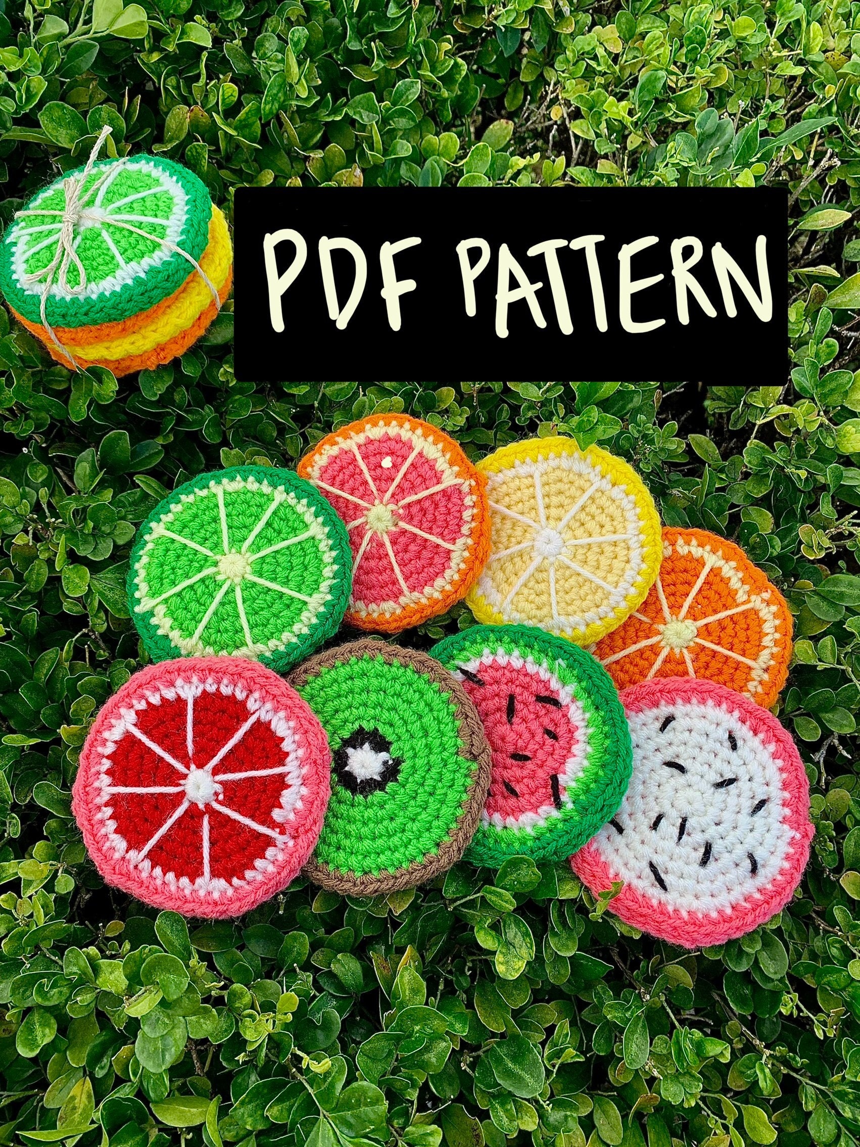 Fruit Coaster Pack CROCHET PATTERN (PDF) - Etsy