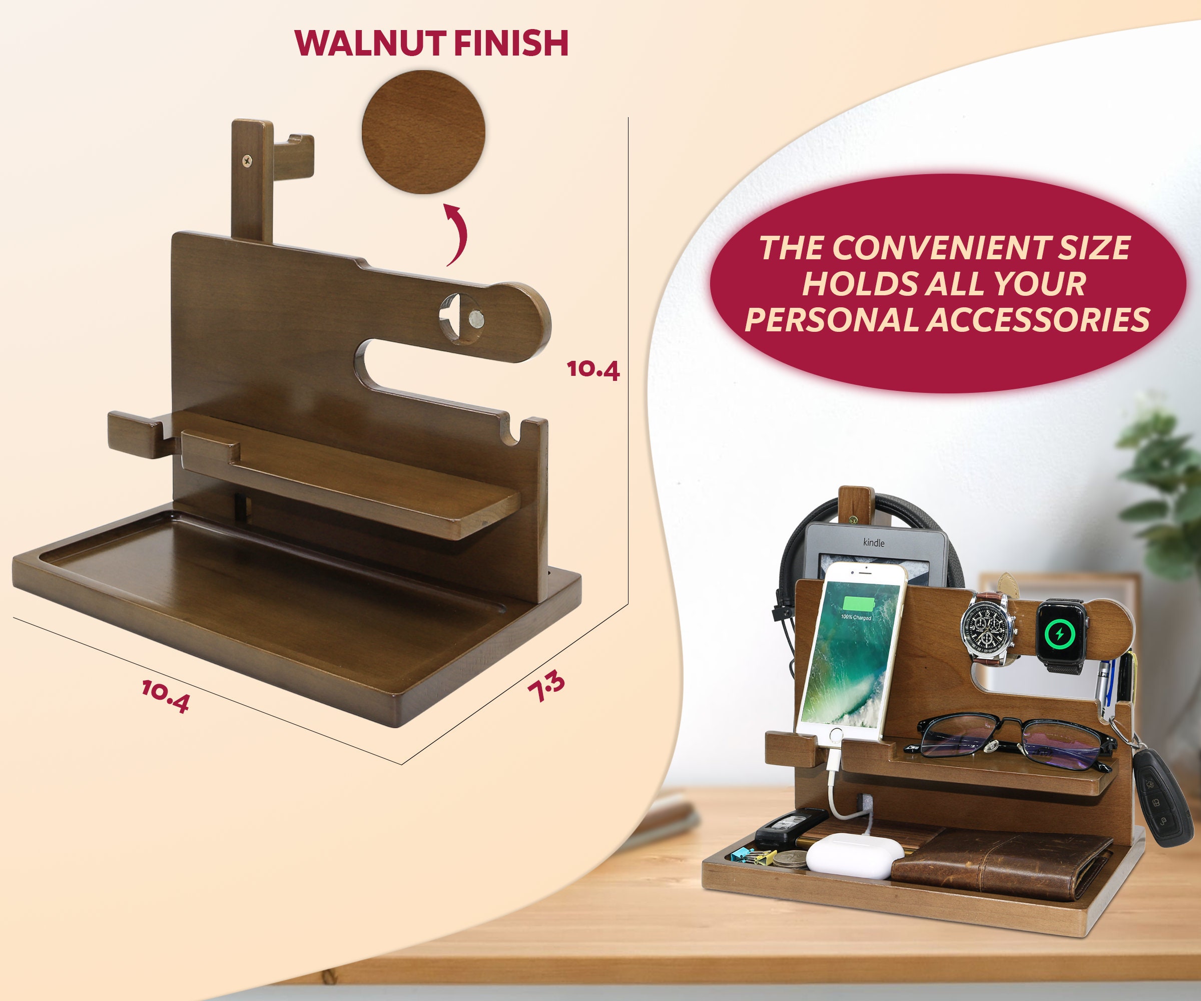 Customized Alphabet Name Docking Station for Men, Desk Organizer ...