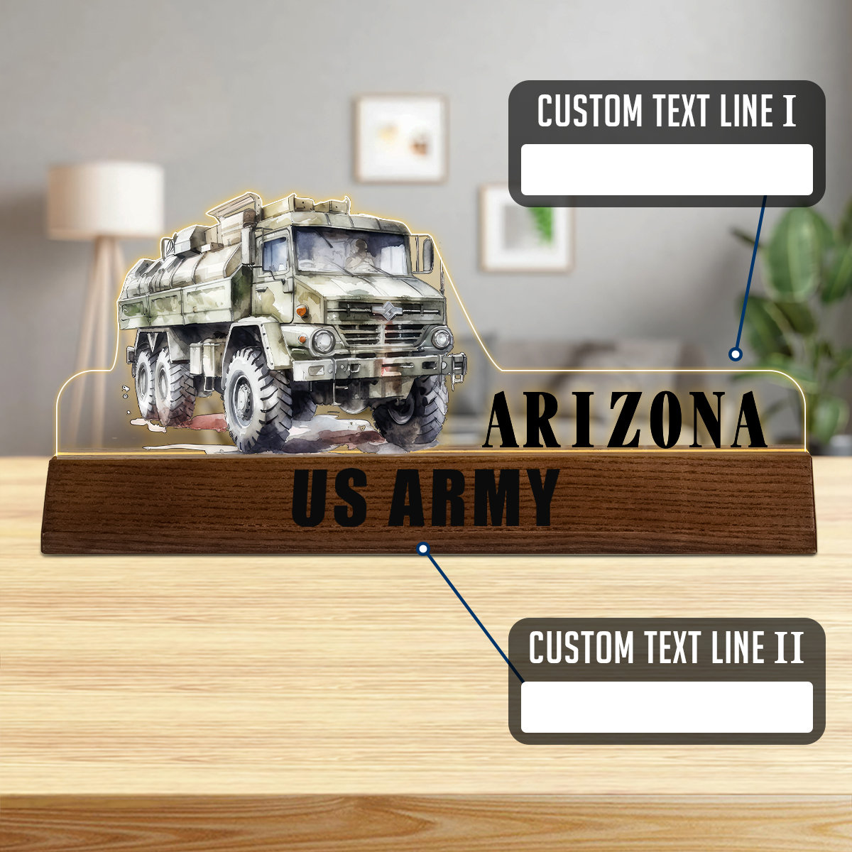 Custom Soldier Military Desk Name Plate Personalized American Troops ...