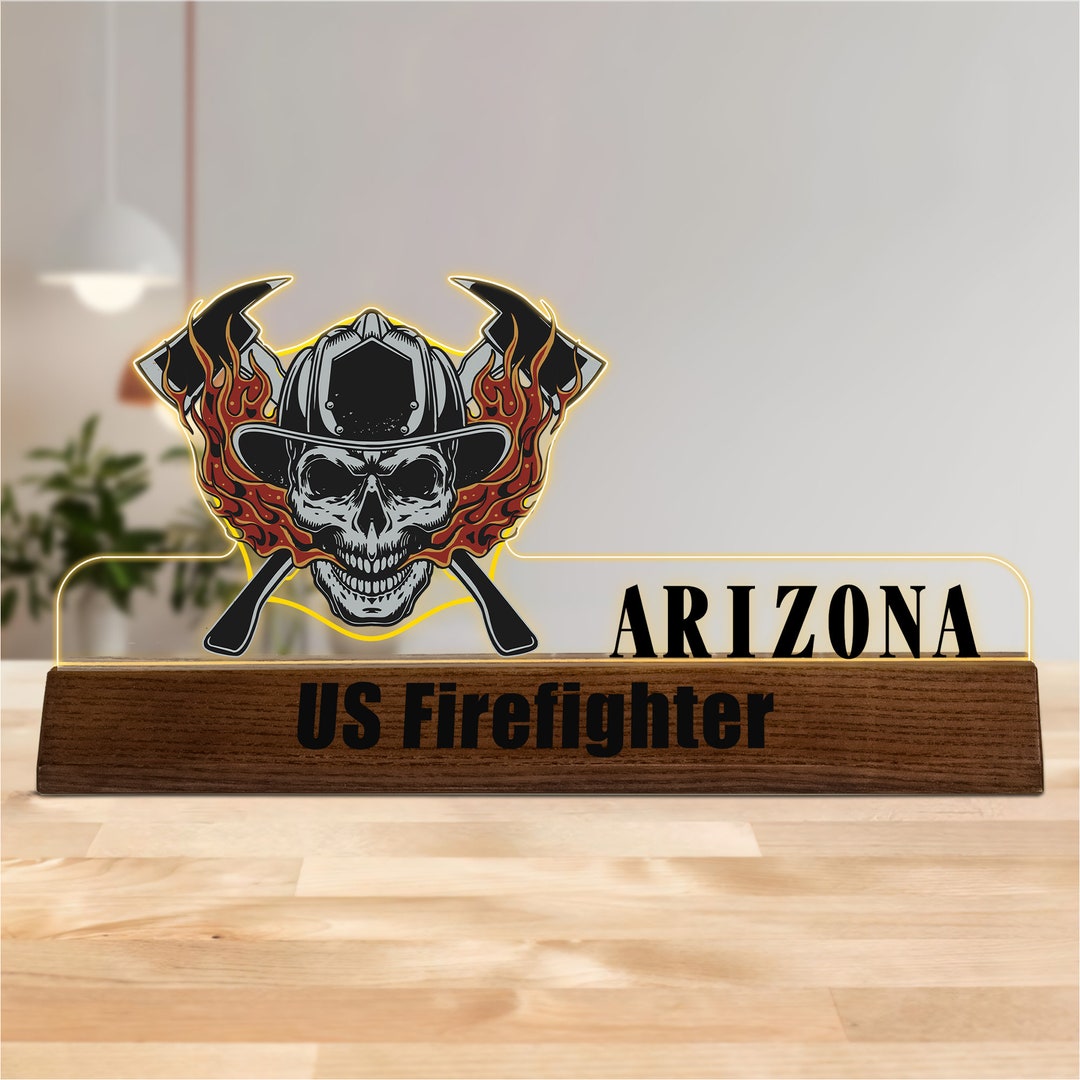 Customized Firefighter Desk Name Plate, Personalized Fireman Nameplate ...