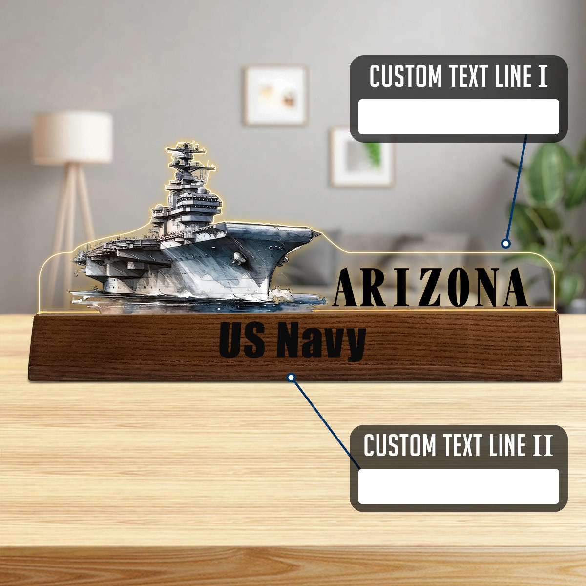 Customized US Navy Office Name Plate, Navy Office Decor, Acrylic Desk ...