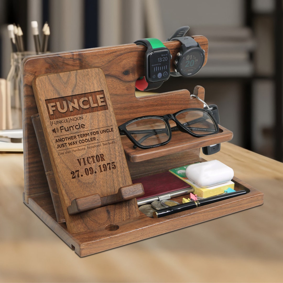 Customizable Gift for Uncle, Phone Docking Station, Desk Organizer ...