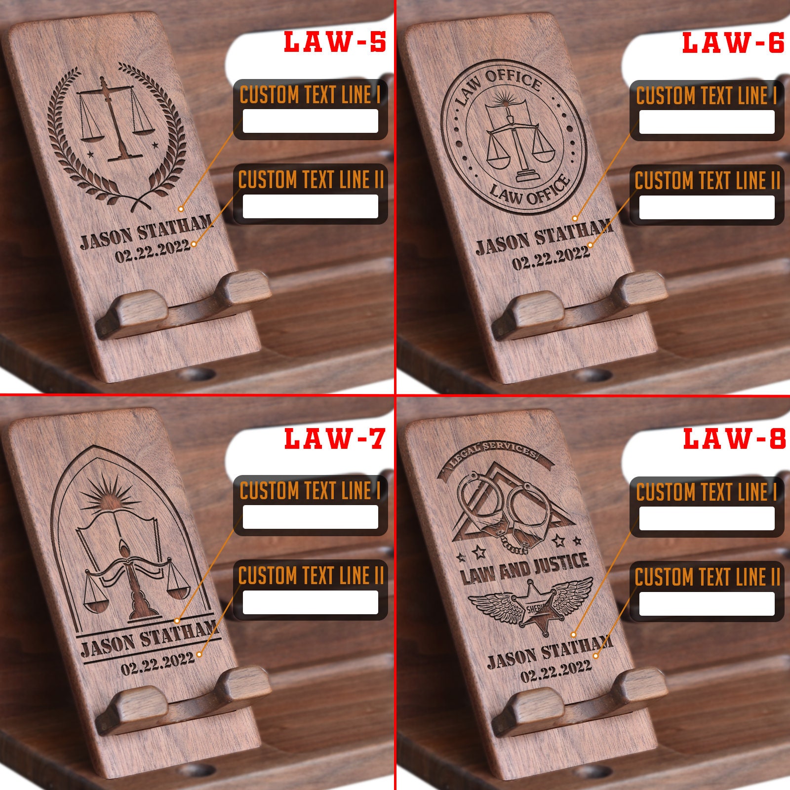 Personalized Lawyer Gift, Wood Docking Station, Lawyer Office Organizer ...