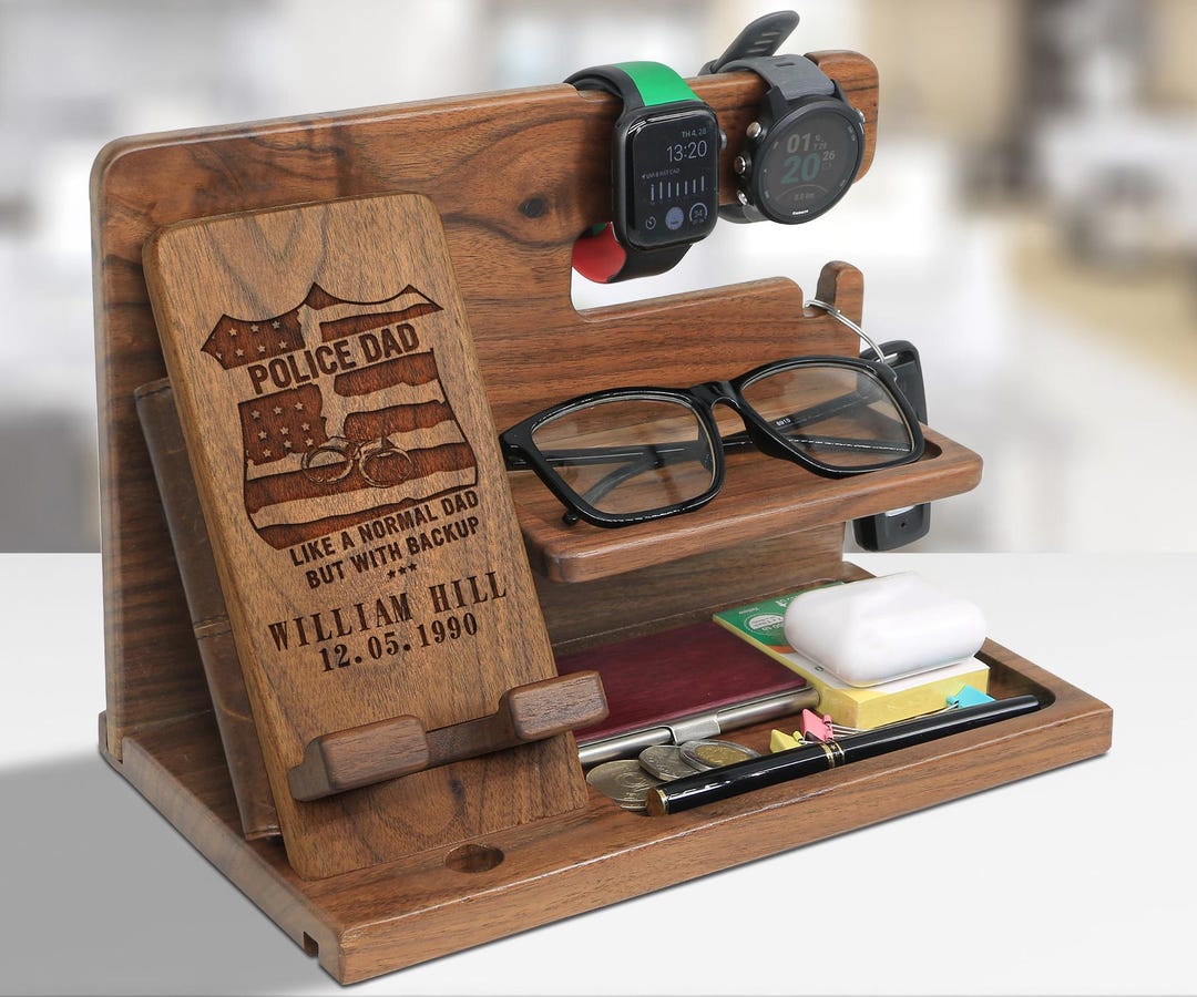 Police Officer Docking Station, Personalized Police Gift for Him ...