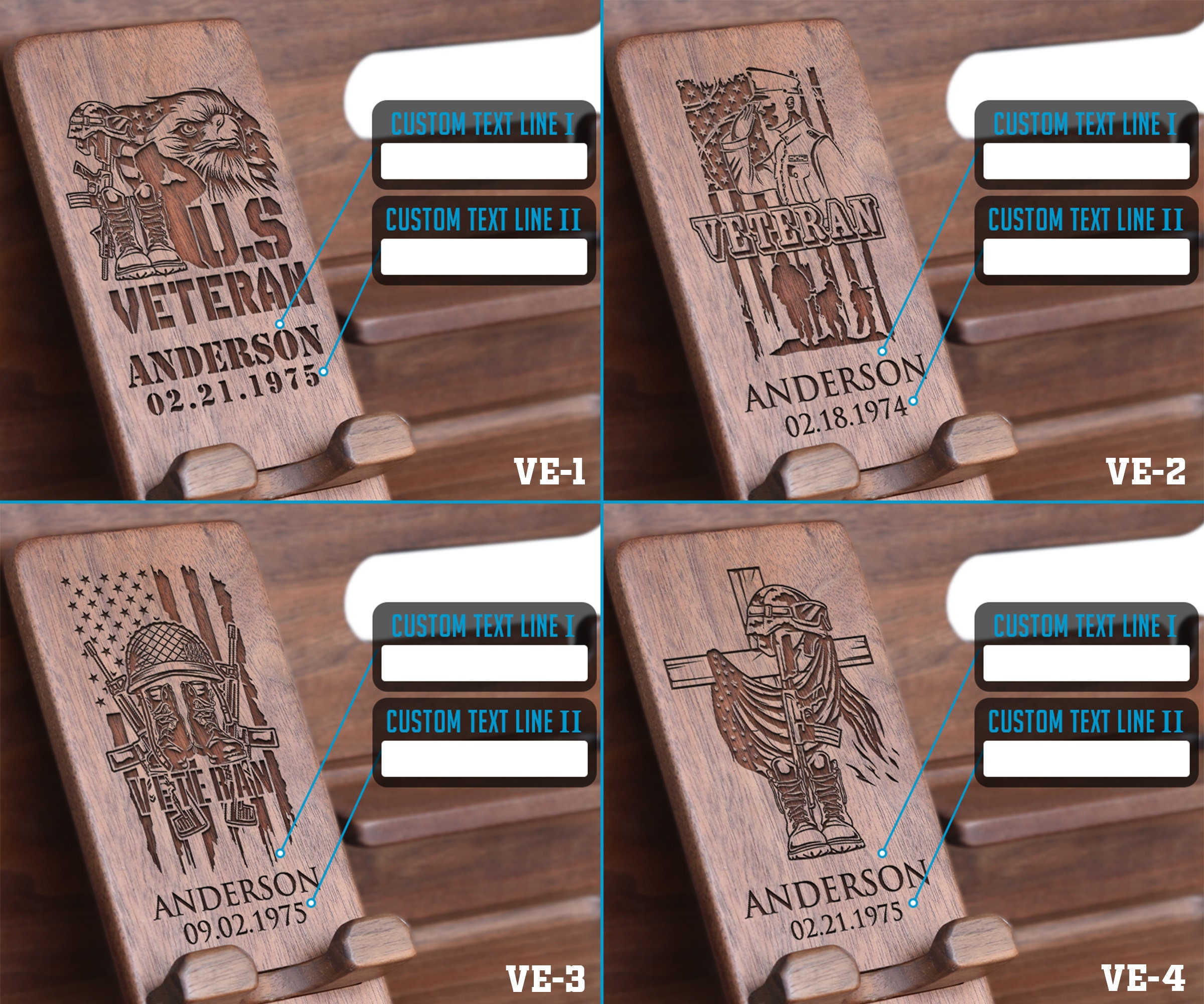 Personalized Veteran Gifts, Custom Docking Station for Veteran, Mens ...