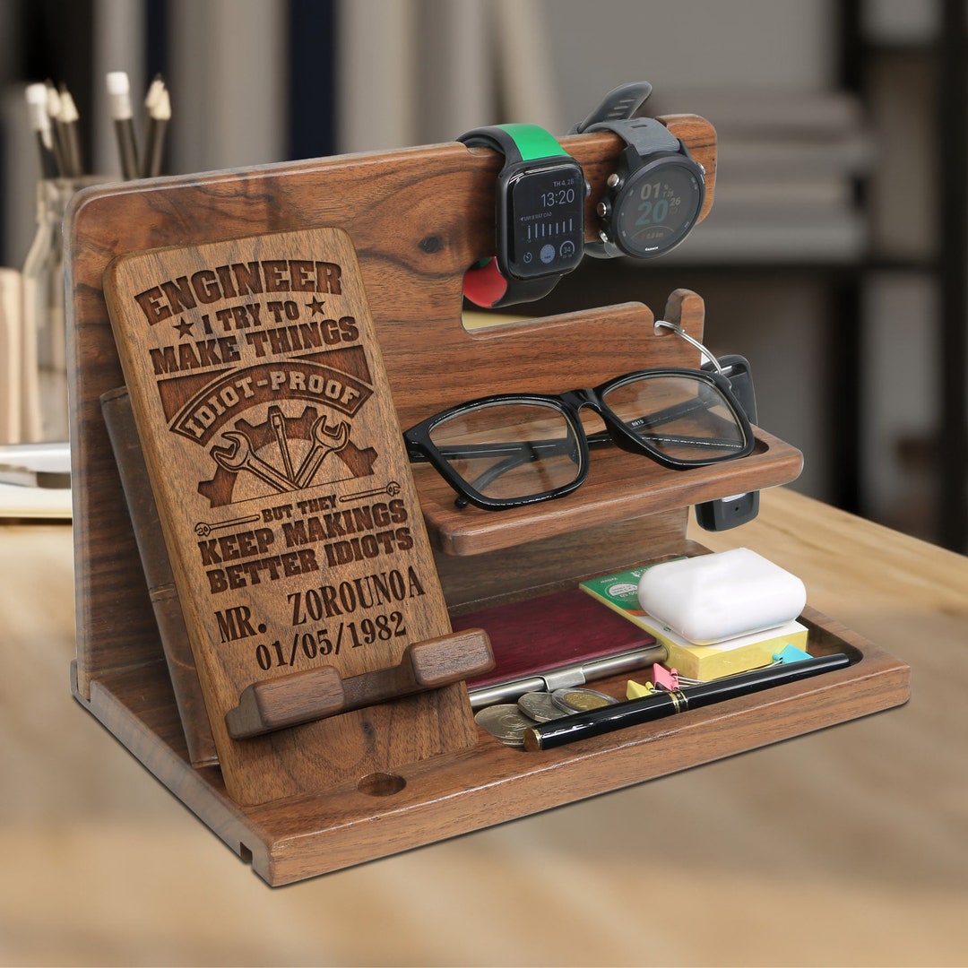 Personalized Engineer Docking Station – Office Desk Organizer, Phone ...