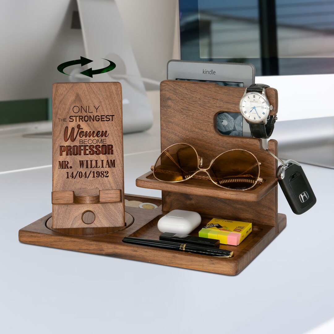 Personalized Gift for Professor, Custom Docking Station, Desk Organizer ...