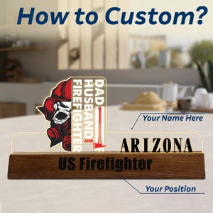 Fireman Acrylic Office Desk Name Plate, Fire Chief Nameplate, Fire ...