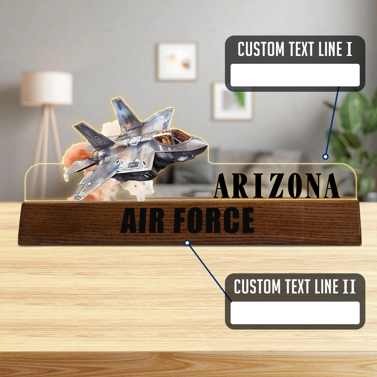 Personalized Desk Name Plate for US Air Force, Custom Air for Name ...