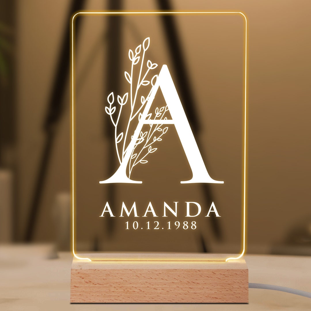 Custom Alphabet Name Night Light, Acrylic Night Light, Led Lamp ...