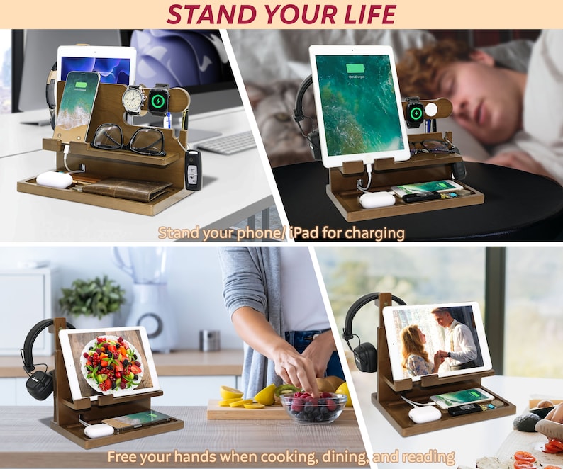 Customized Alphabet Name Docking Station for Men, Desk Organizer ...
