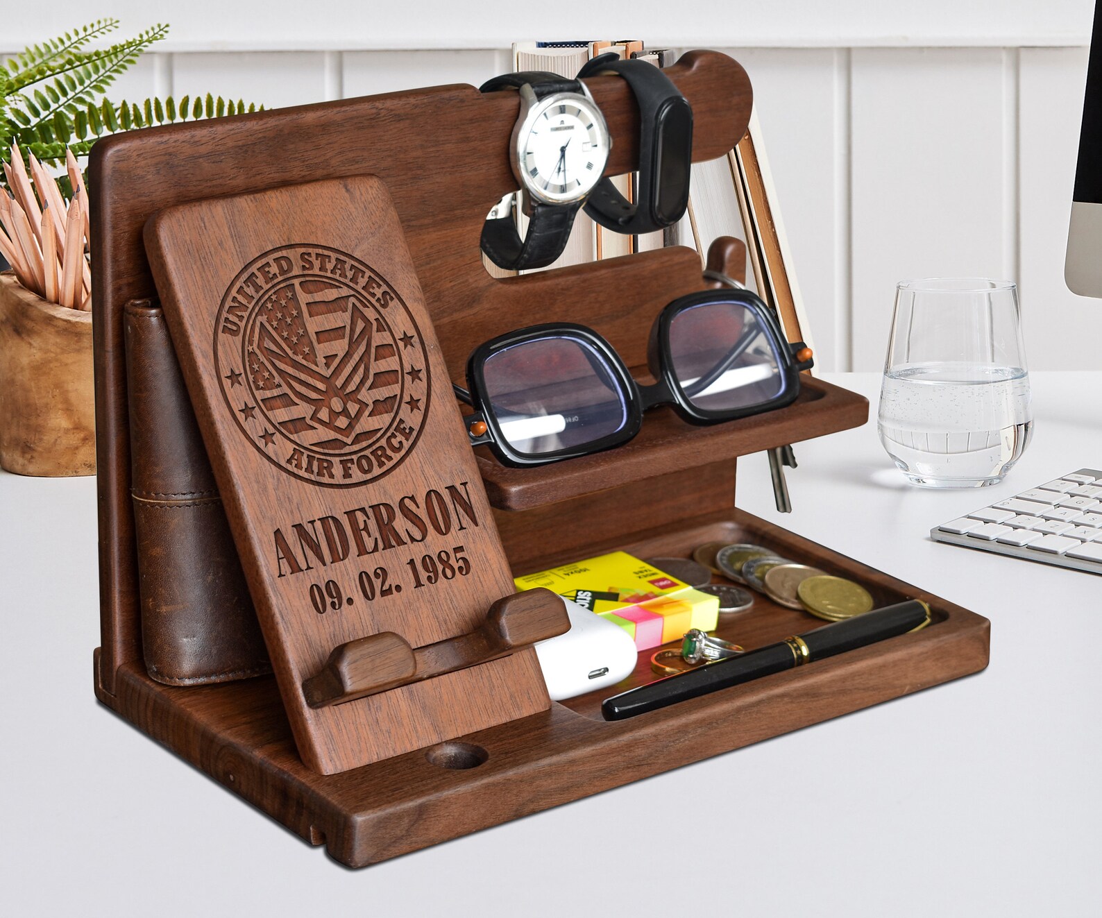 Personalized Gifts for Air Force Wood Phone Docking Station - Etsy