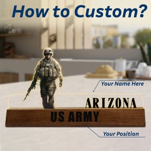 Custom Soldier Military Desk Name Plate Personalized American Troops ...