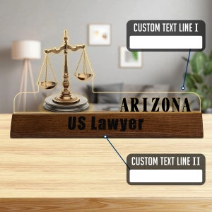 Lawyer Desk Name Plate, Lawyer Office Gift, Custom Personalized Desk ...