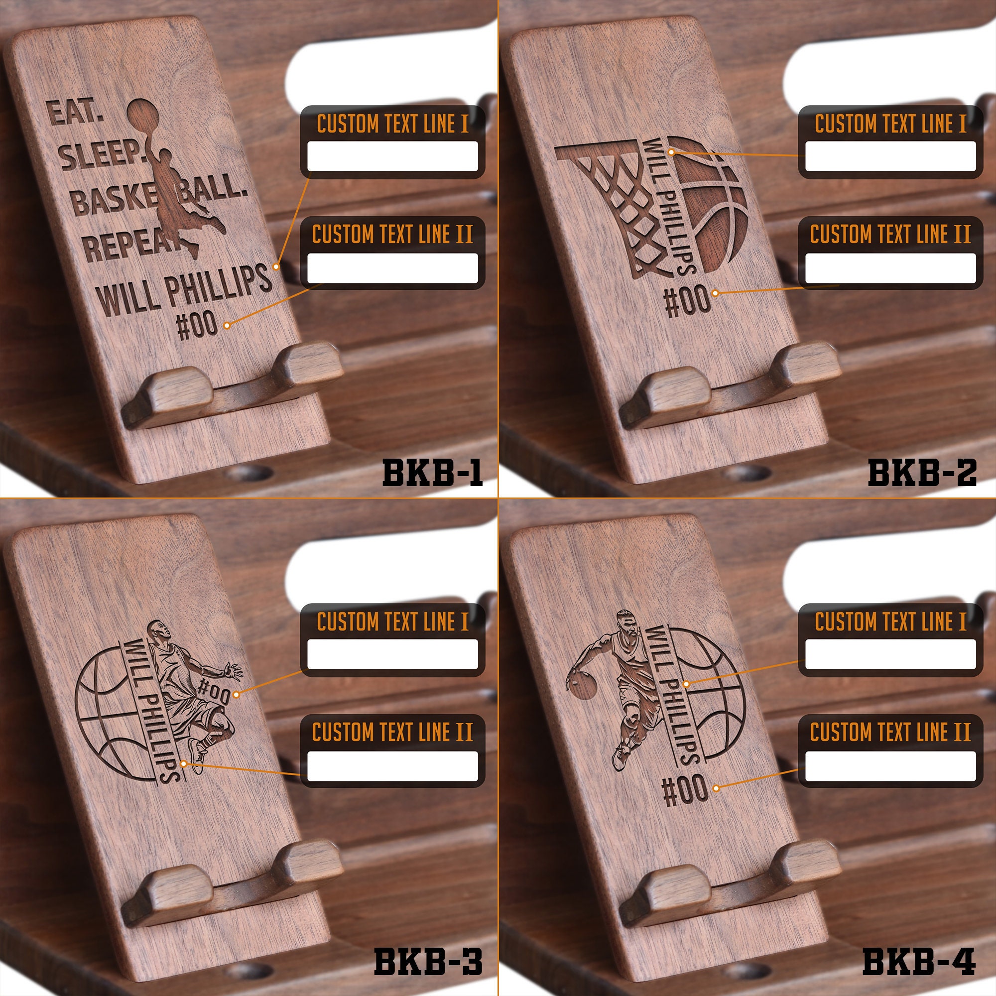 Customizable Basketball Gift Docking Station Organizer Phone - Etsy