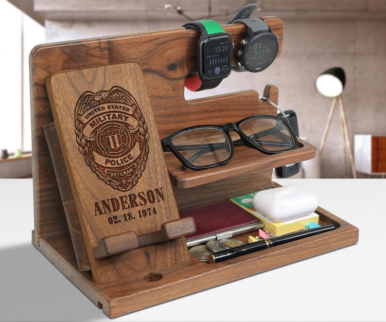 Personalized Police Officer Gift, Docking Station for Police Officer ...
