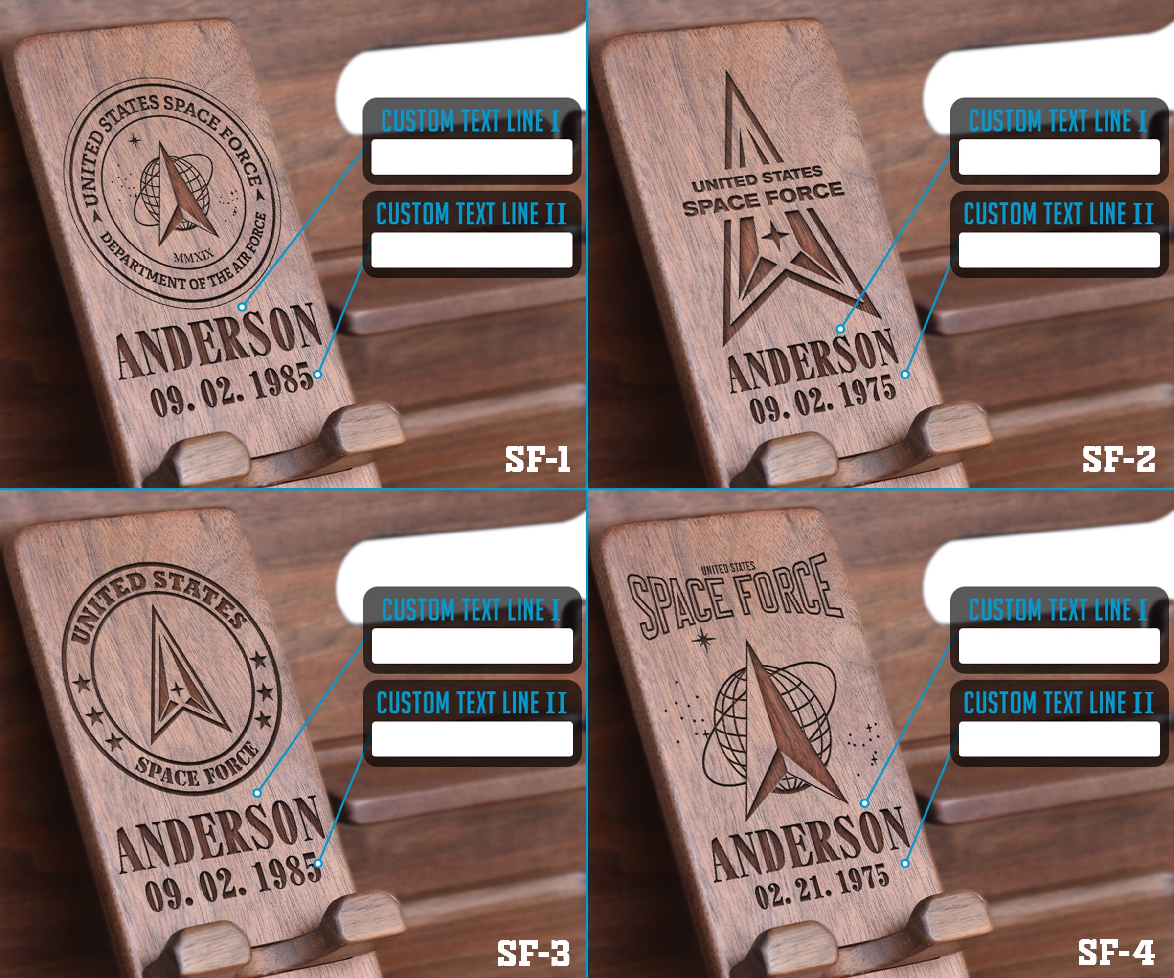 Personalized Space Force Gifts, Docking Sation Organizer, Phone Stand ...