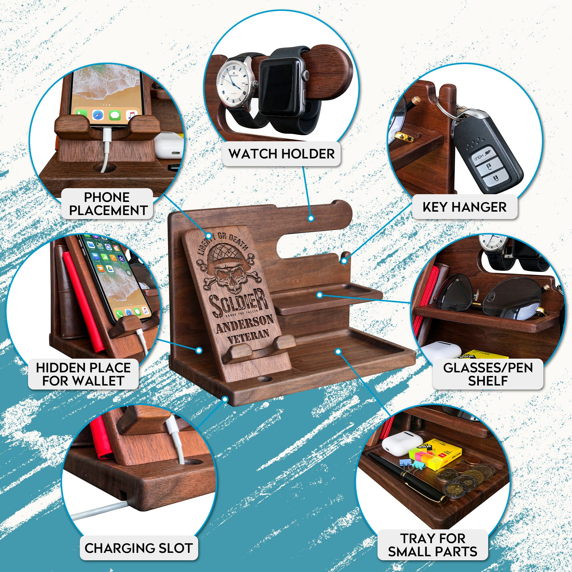 US Coast Guard Gifts, Docking Station Organizer, Personalized Coast ...