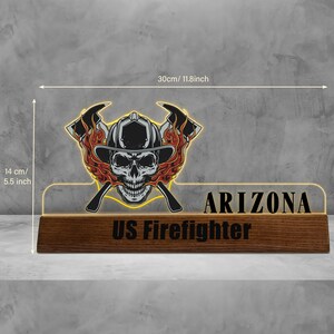 Customized Firefighter Desk Name Plate, Personalized Fireman Nameplate ...