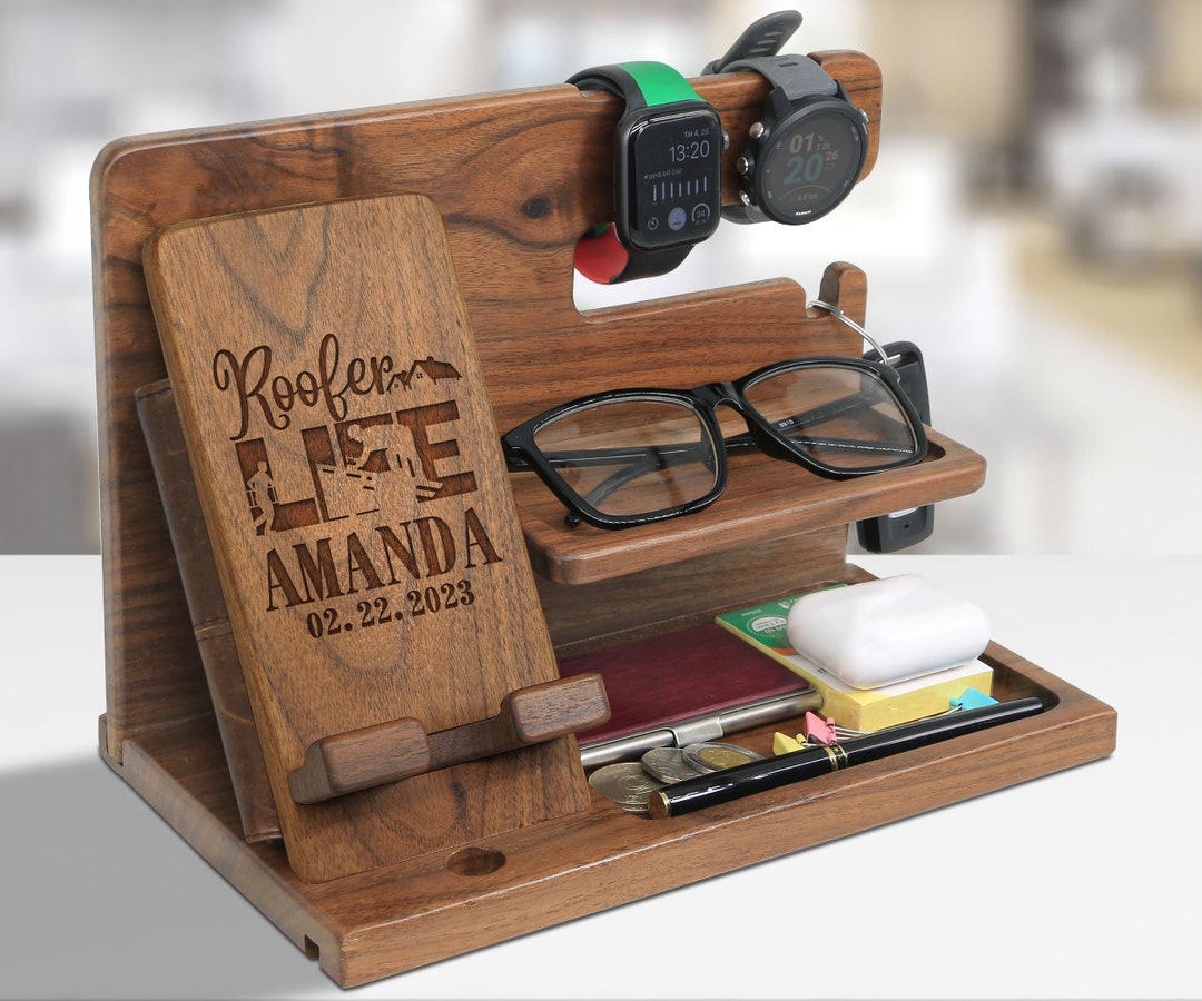 Personalized Roofer Desk Organizer, Docking Station Phone, Custom Work ...