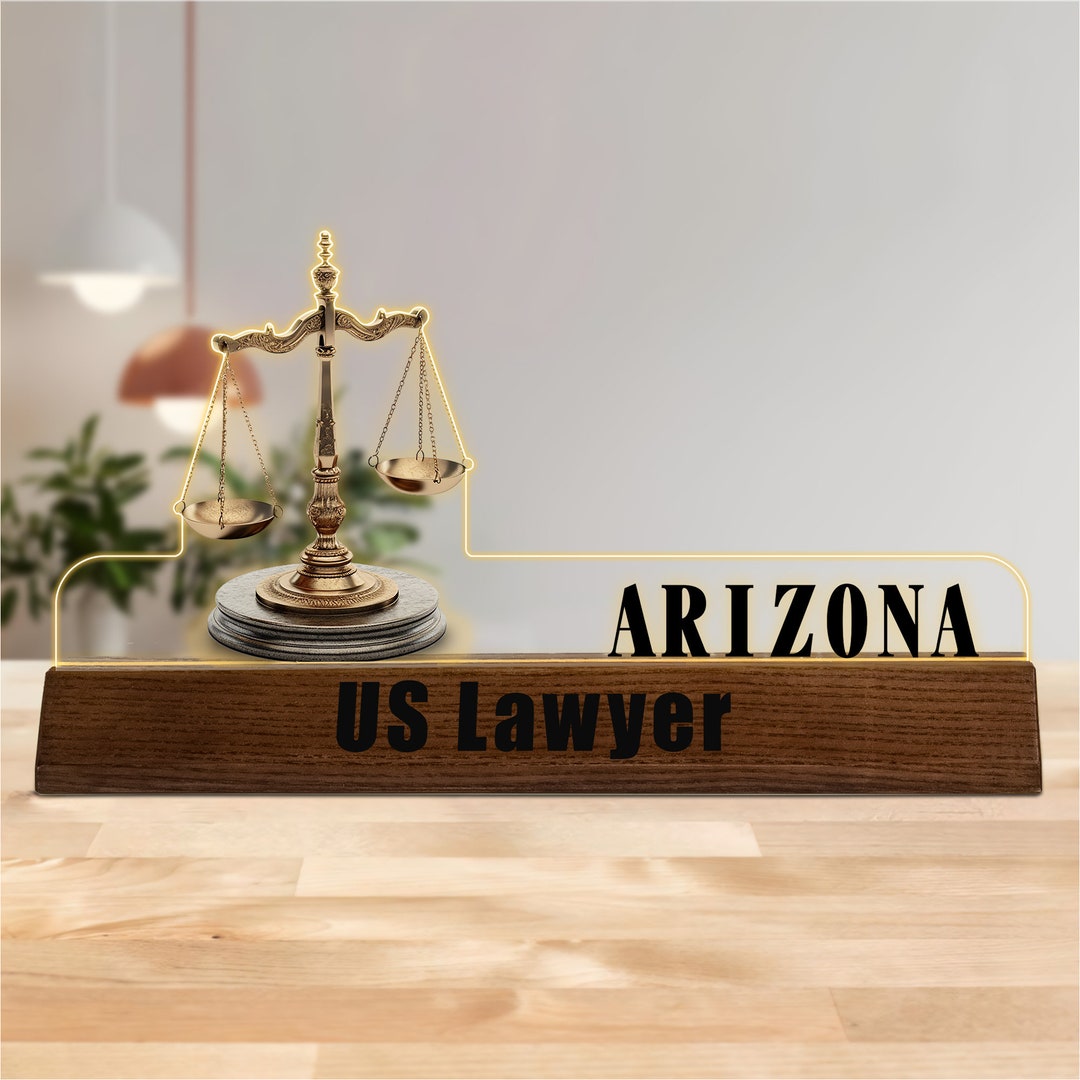 Lawyer Desk Name Plate, Lawyer Office Gift, Custom Personalized Desk ...