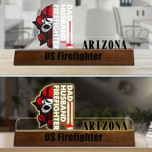 Fireman Acrylic Office Desk Name Plate, Fire Chief Nameplate, Fire ...
