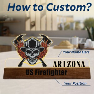 Customized Firefighter Desk Name Plate, Personalized Fireman Nameplate ...