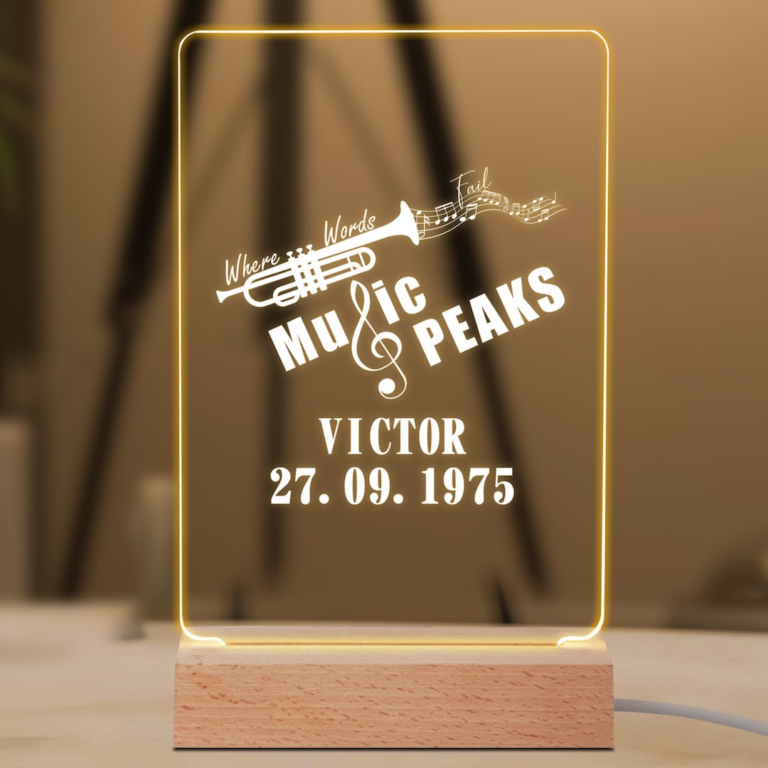 Custom Music Notes Night Light, Gift for Musicians, Personalized ...