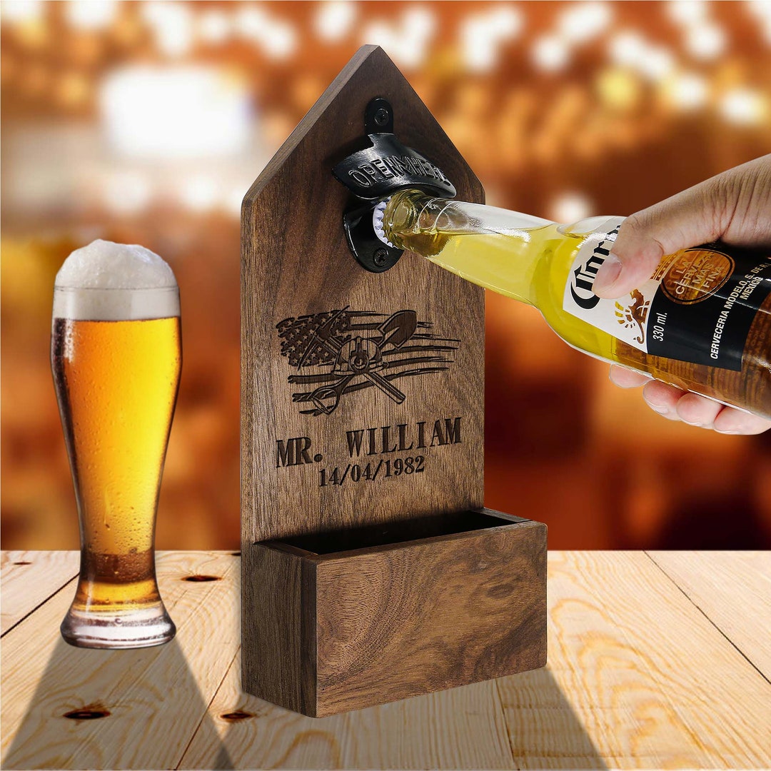 Coal Miner Gift, Personalized Coal Mine Bottle Wall Mount With Cap ...