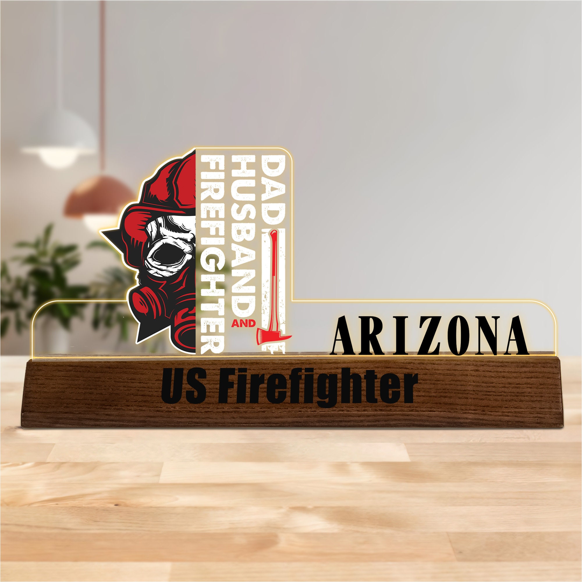 Fireman Acrylic Office Desk Name Plate, Fire Chief Nameplate, Fire ...