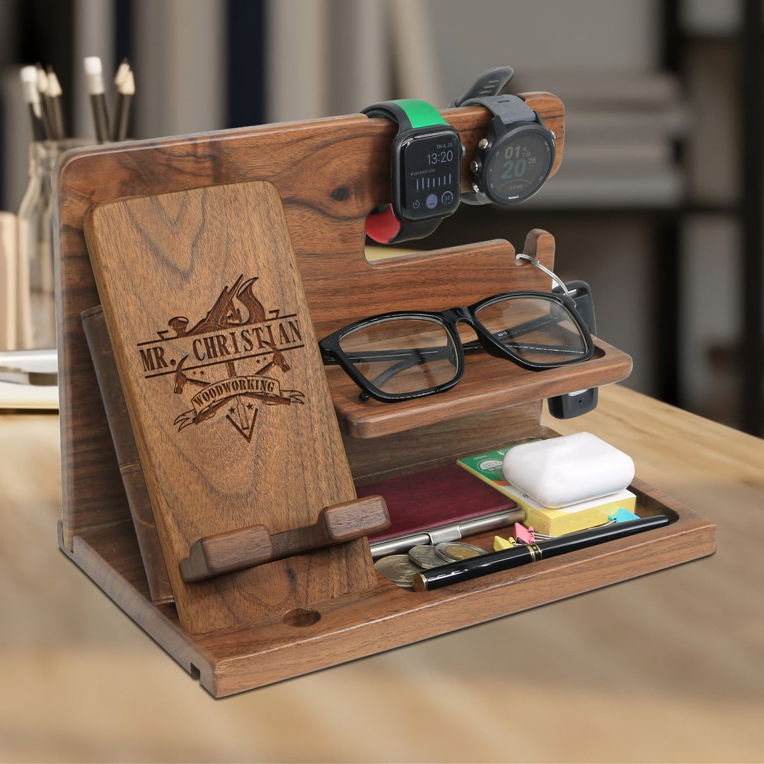 Custom Docking Station Organizer Gift for Wood Worker, Wood Worker ...