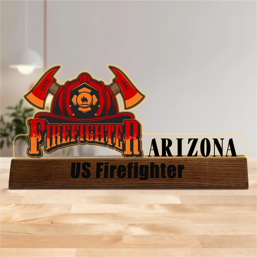 Custom Name Plates for Firefighter. Firefighter Desk Name Plate ...