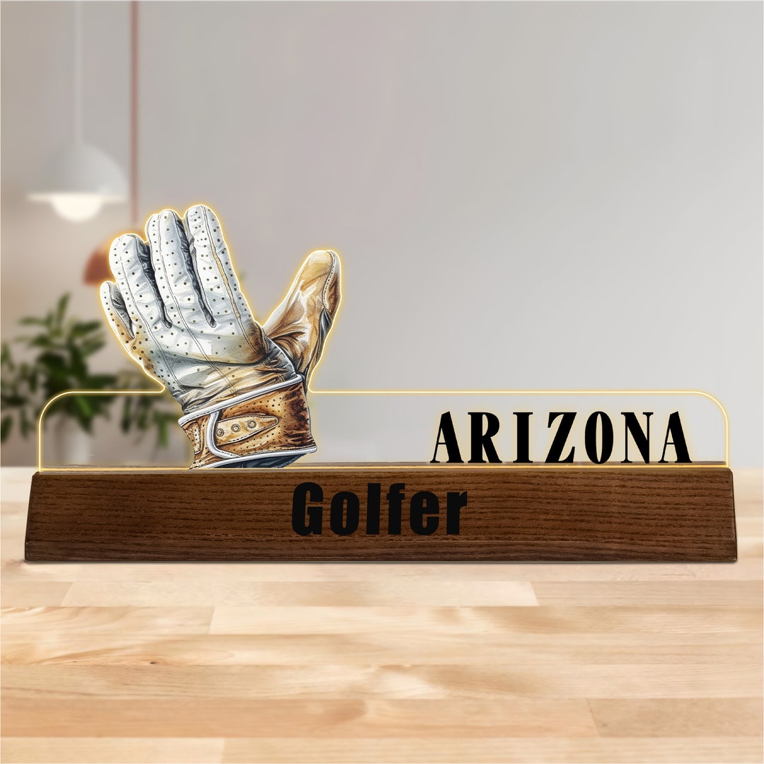 Custom Golf Desk Name Plate, Gift for Golfer, Acrylic Name Plate for ...