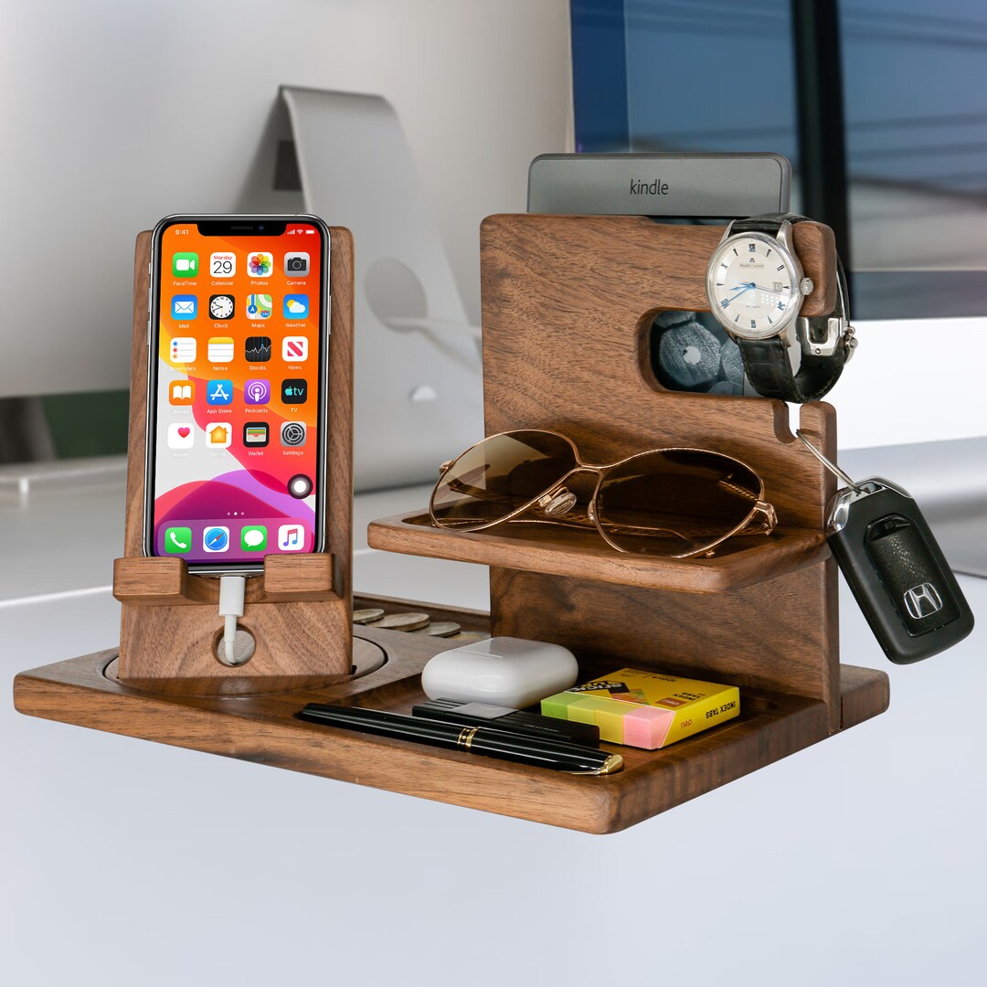 Unique Gifts Bulk for Men/women, Wood Docking Station, Desk Organizer ...
