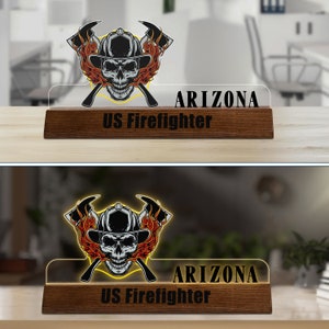Customized Firefighter Desk Name Plate, Personalized Fireman Nameplate ...