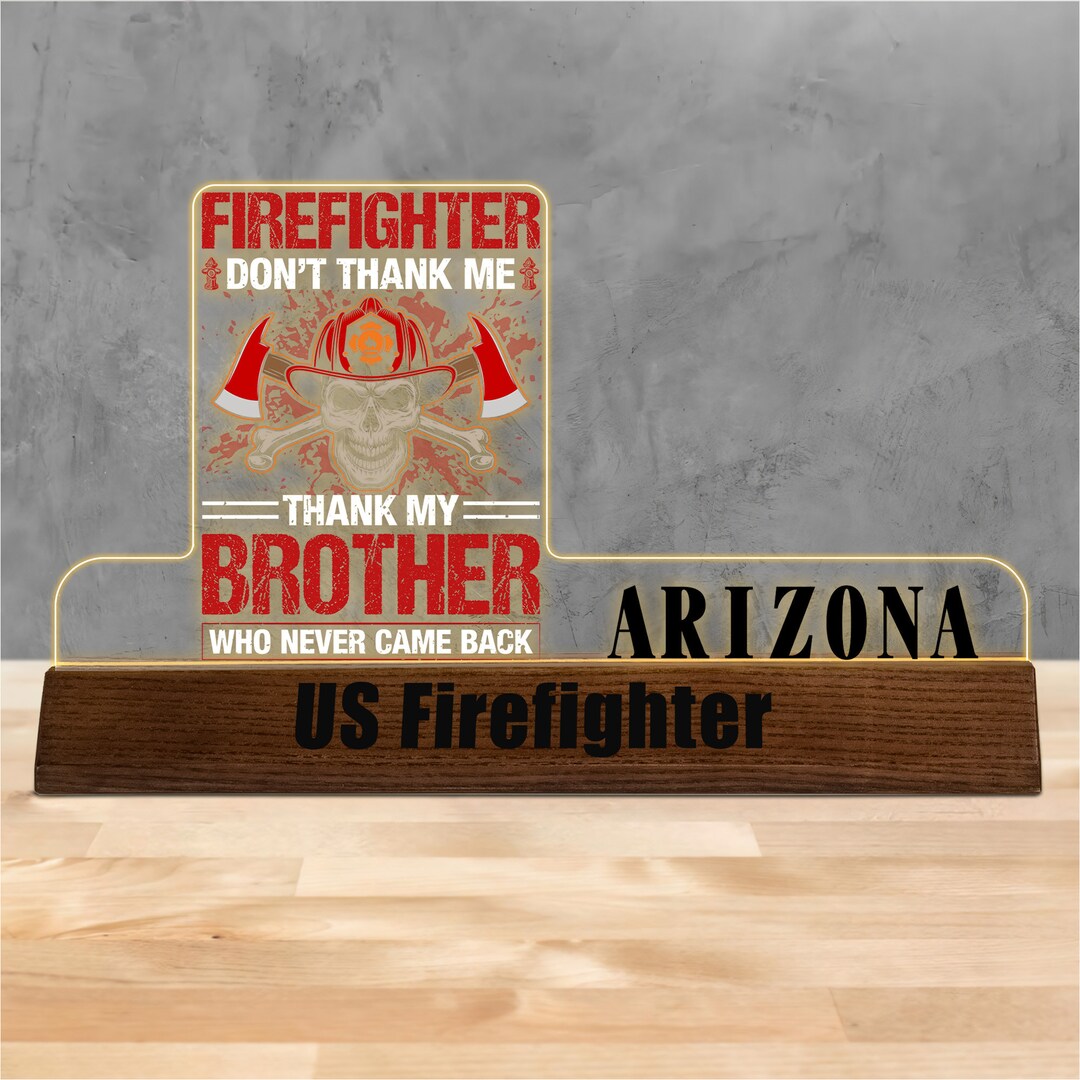 Customized Firefighter Desk Name Plate Gift, Personalized Office ...