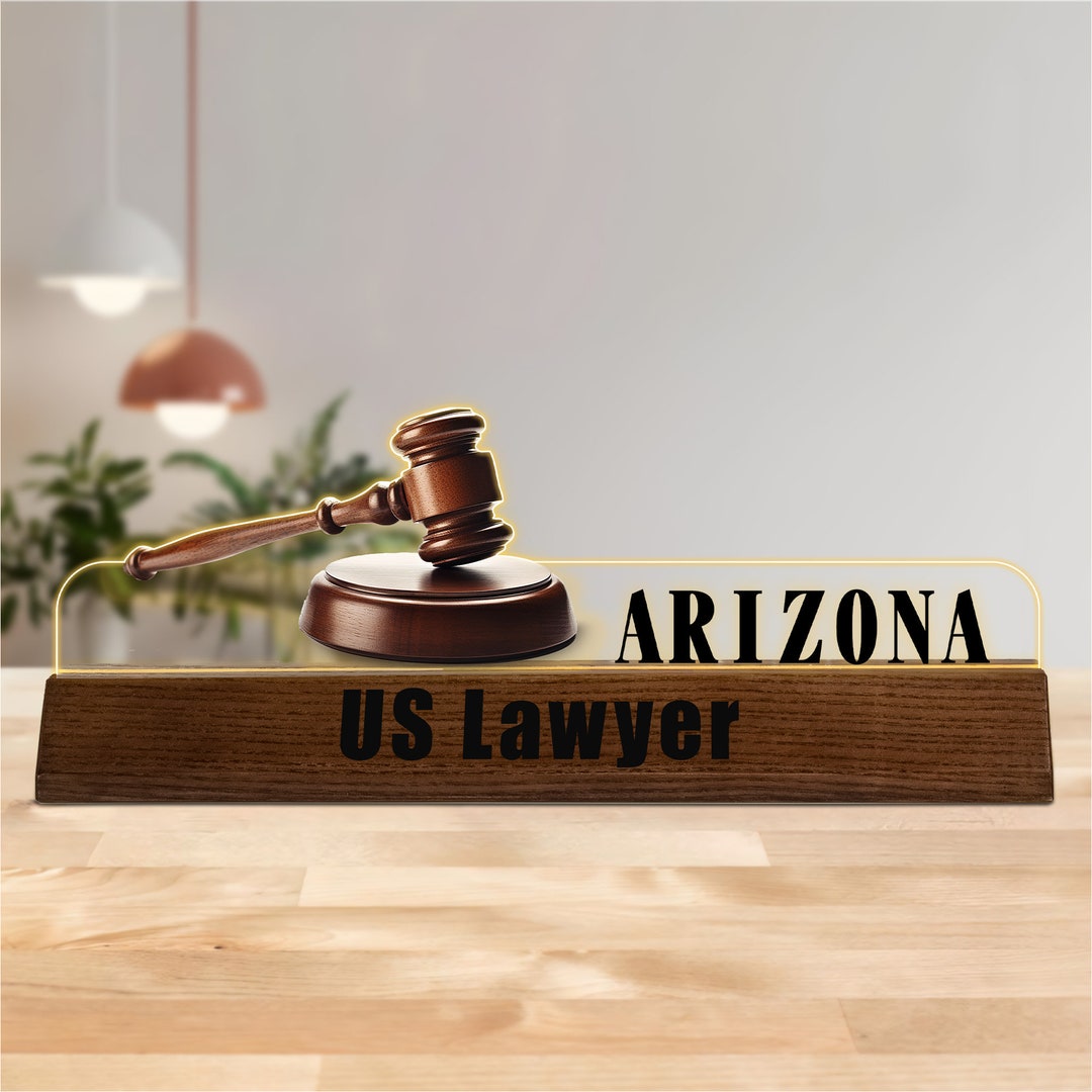 Customized Lawyer Desk Name Plate, Acrylic Desk Name Plate With Wooden ...