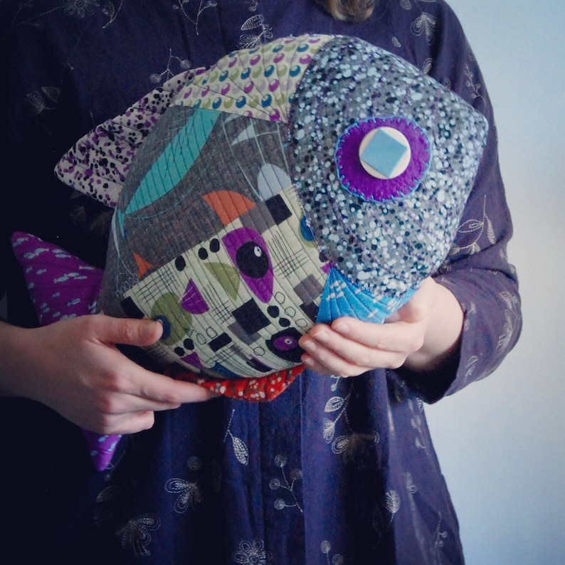PDF Patchwork Sewing Pattern / Fish 3 Pillow - Etsy