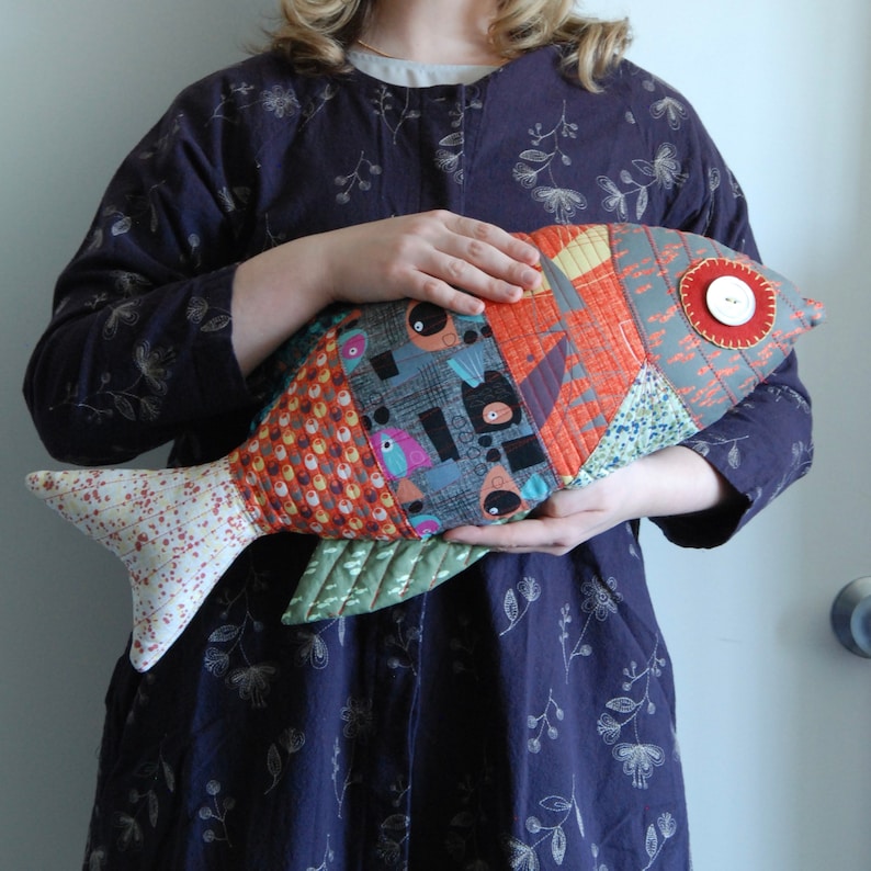 PDF Patchwork Sewing Pattern / Fish 2 Pillow - Etsy