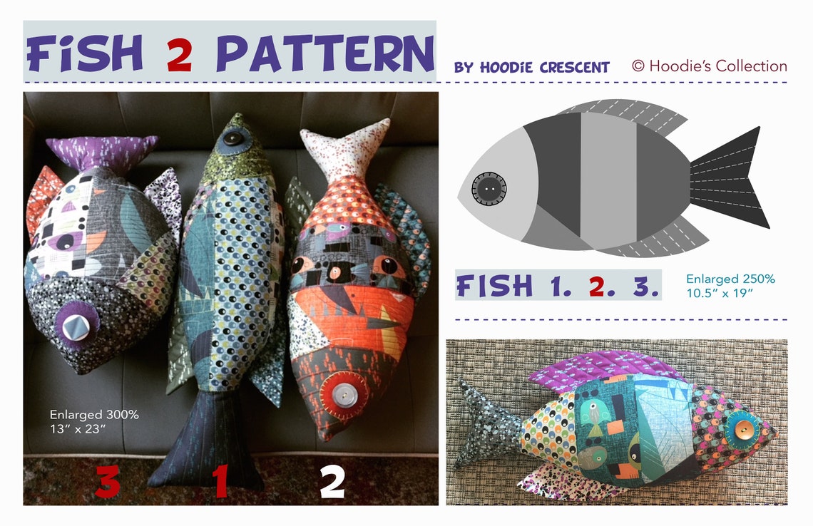 Patchwork Fish-2 Pillow - PDF Sewing Pattern / Stuffed Animal - Etsy