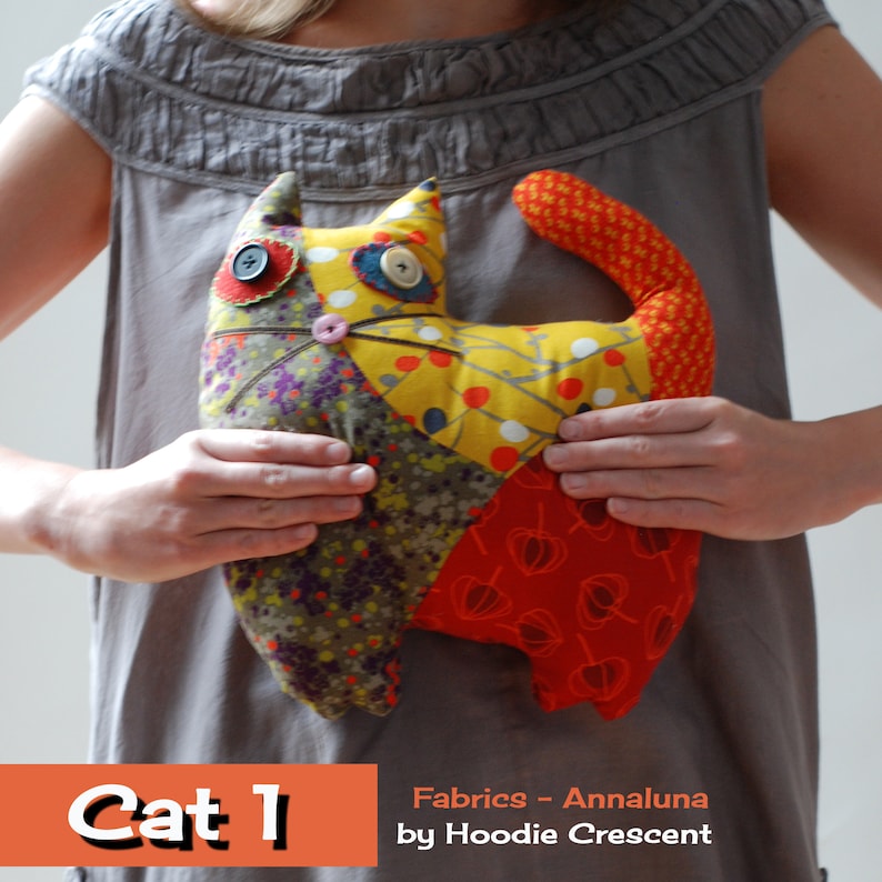 Patchwork Cat-1 Pillow - PDF Sewing Pattern / Stuffed Animal - Etsy