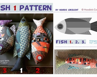 DIY - Patchwork Fish 1.2.3 Combo Sewing Pattern PDF File - Etsy