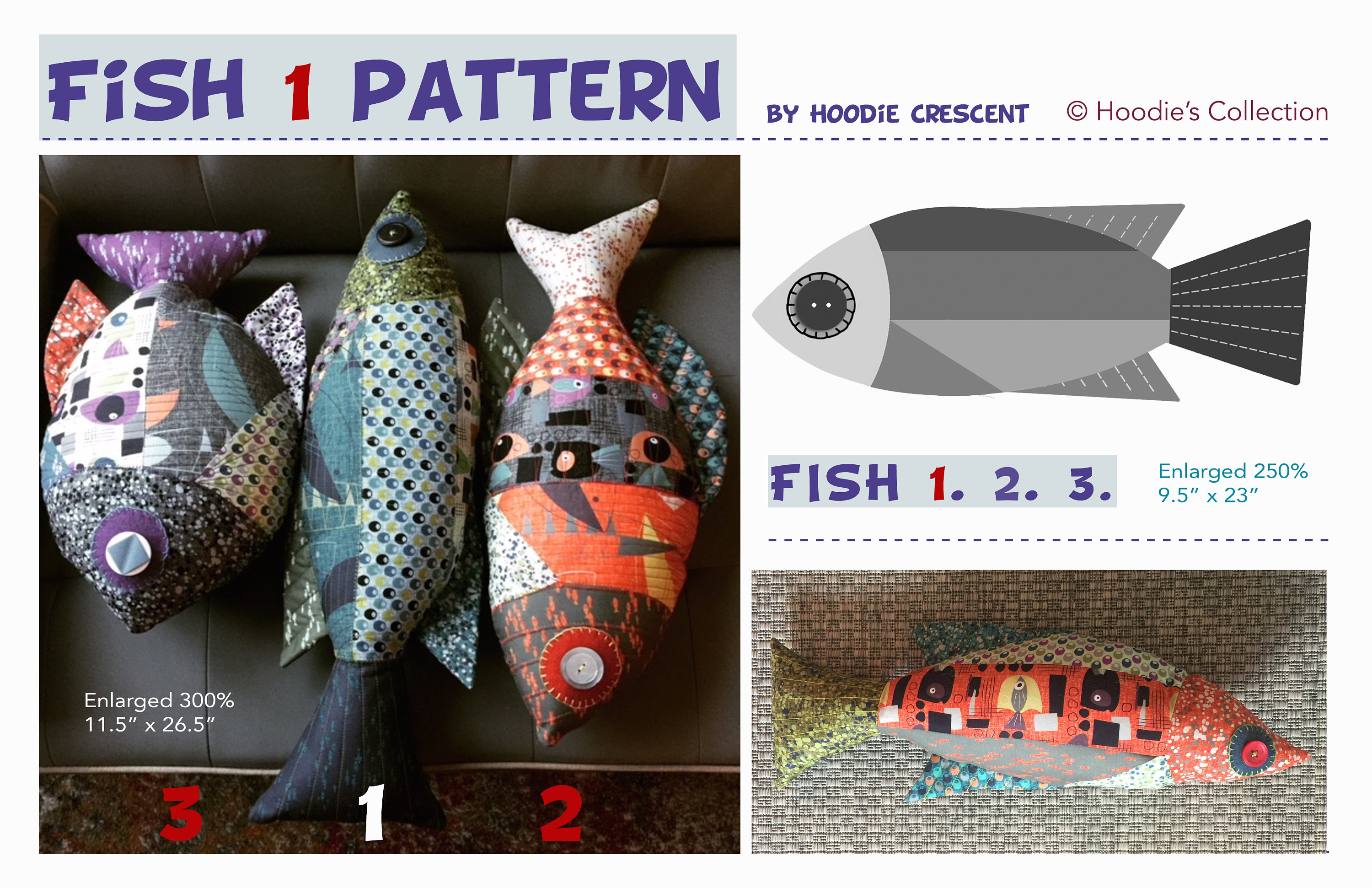 Patchwork Fish-1 Pillow - PDF Sewing Pattern / Stuffed Animal - Etsy