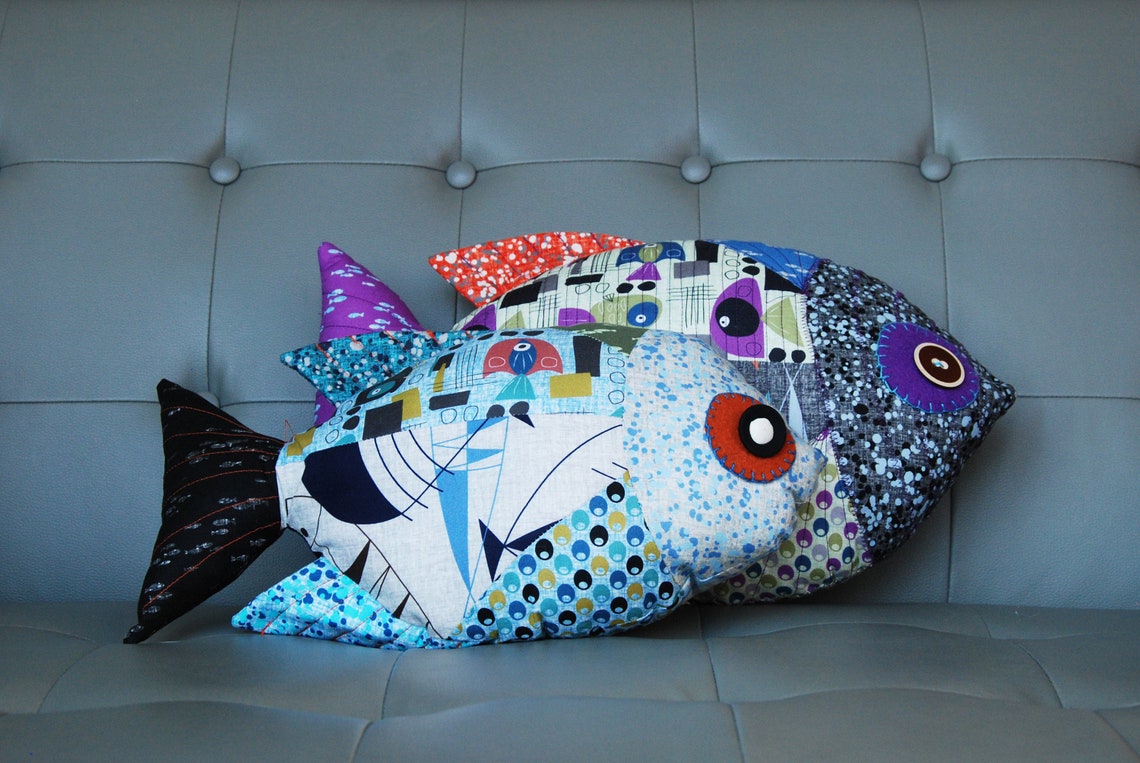 PDF Patchwork Sewing Pattern / Fish 3 Pillow - Etsy