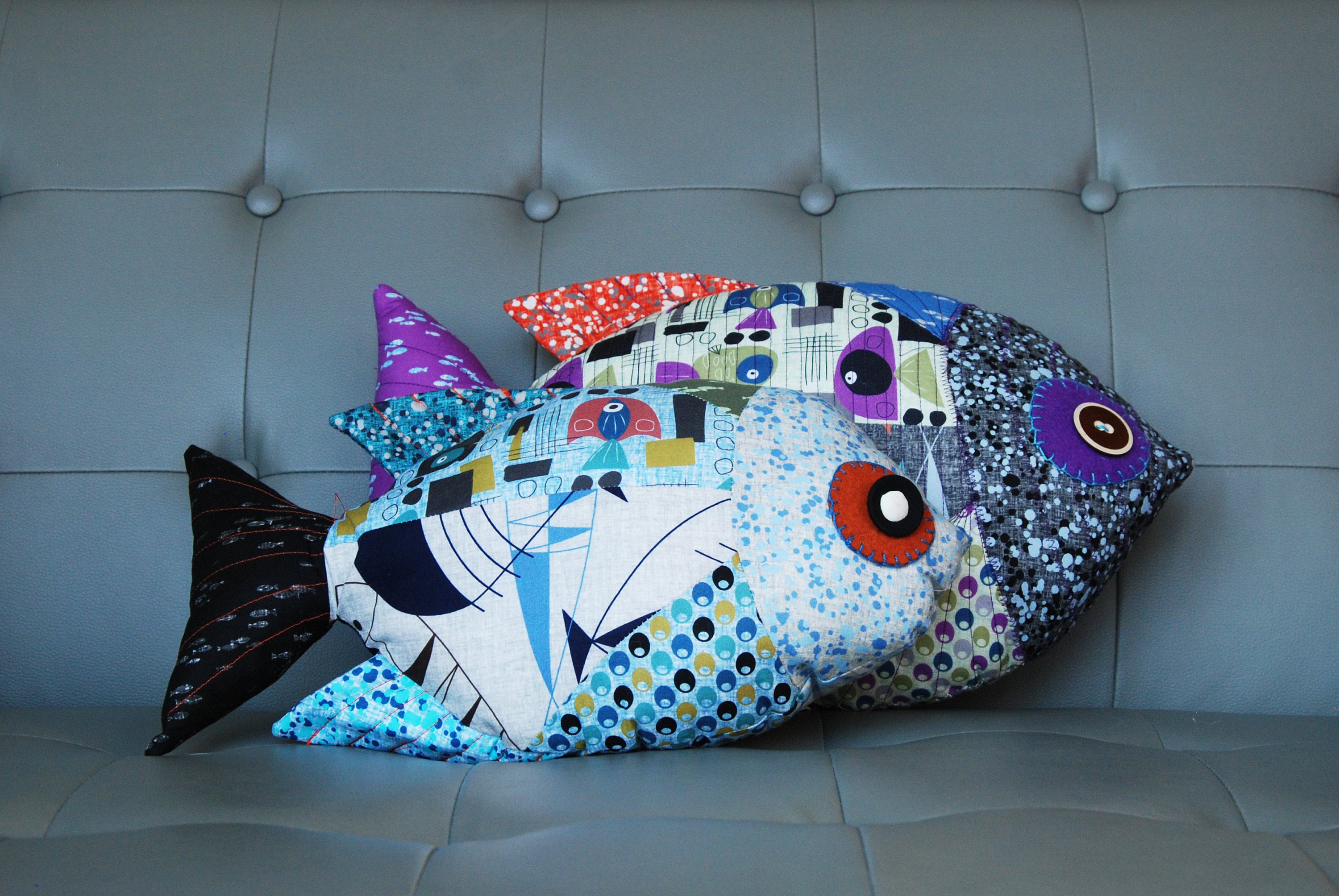 PDF Patchwork Sewing Pattern / Fish 3 Pillow - Etsy