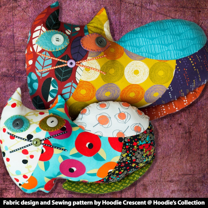 Patchwork Cat-3 Pillow - PDF Sewing Pattern / Stuffed Animal - Etsy