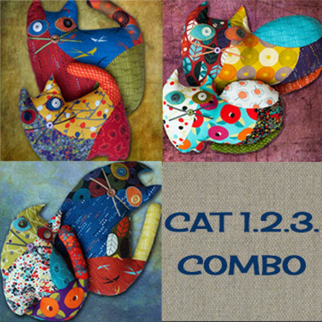 DIY - Patchwork Cat 1.2.3 Combo Sewing Pattern PDF File - Etsy