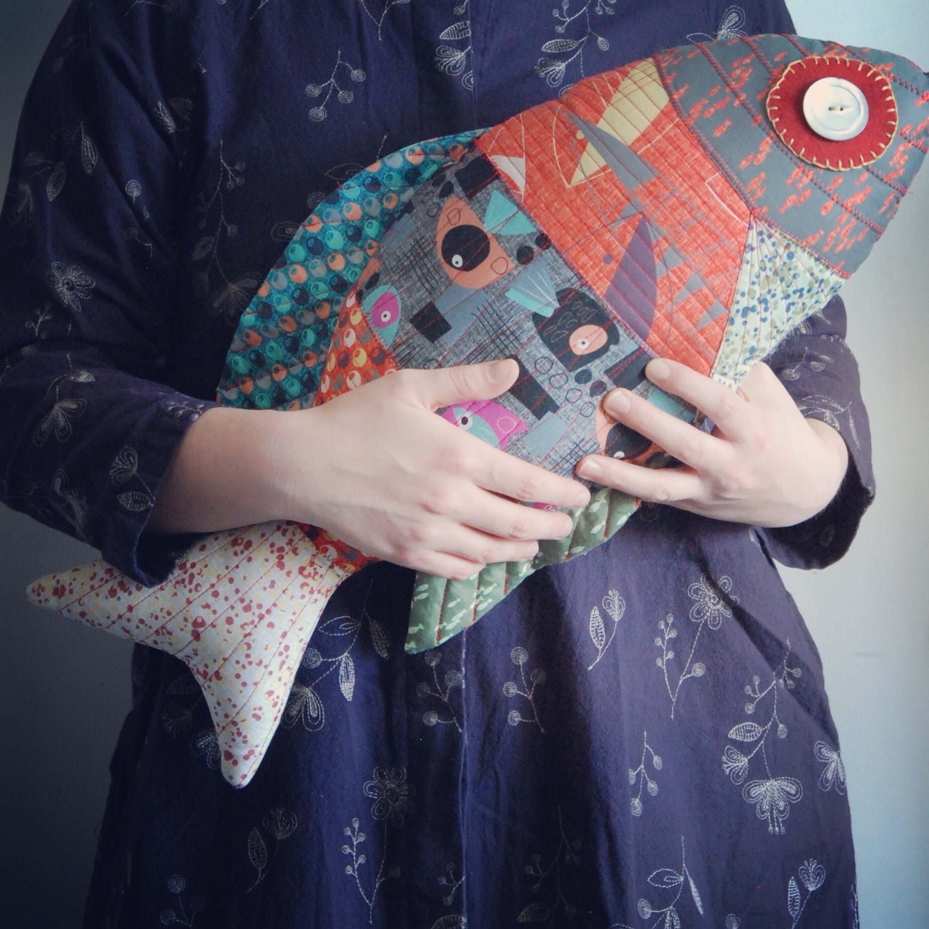 PDF Patchwork Sewing Pattern / Fish 2 Pillow - Etsy