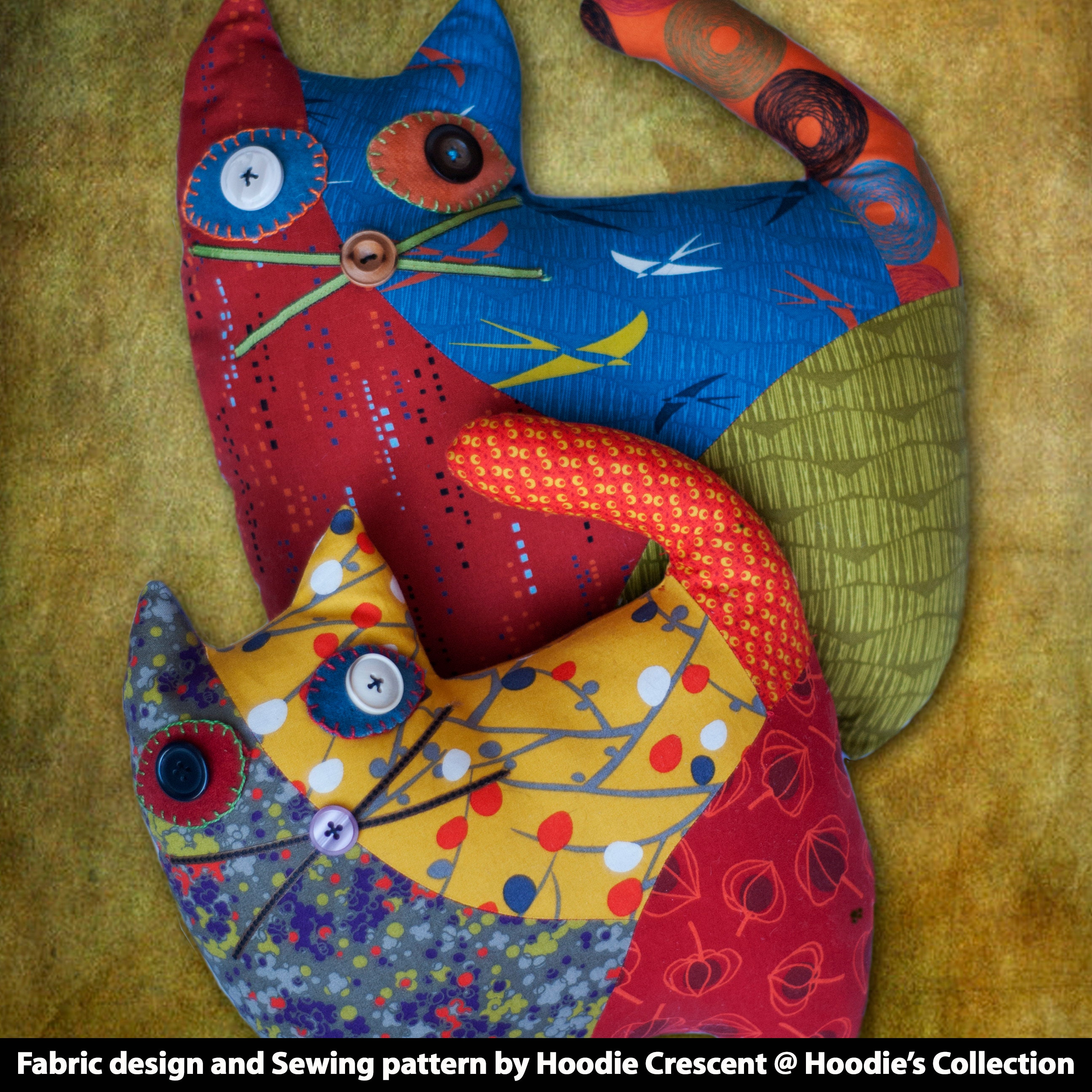 Patchwork Cat-1 Pillow - PDF Sewing Pattern / Stuffed Animal - Etsy